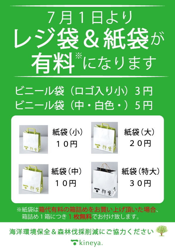 本日よりレジ袋が有料となります 山形 杵屋本店